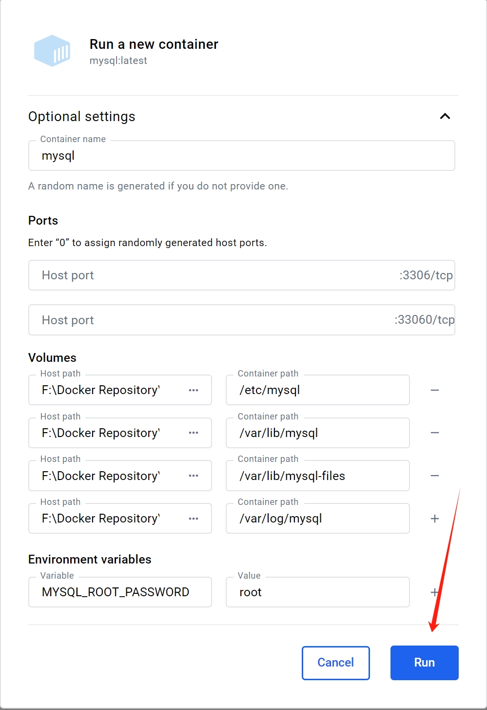 Windows环境下使用docker安装mysql 博客