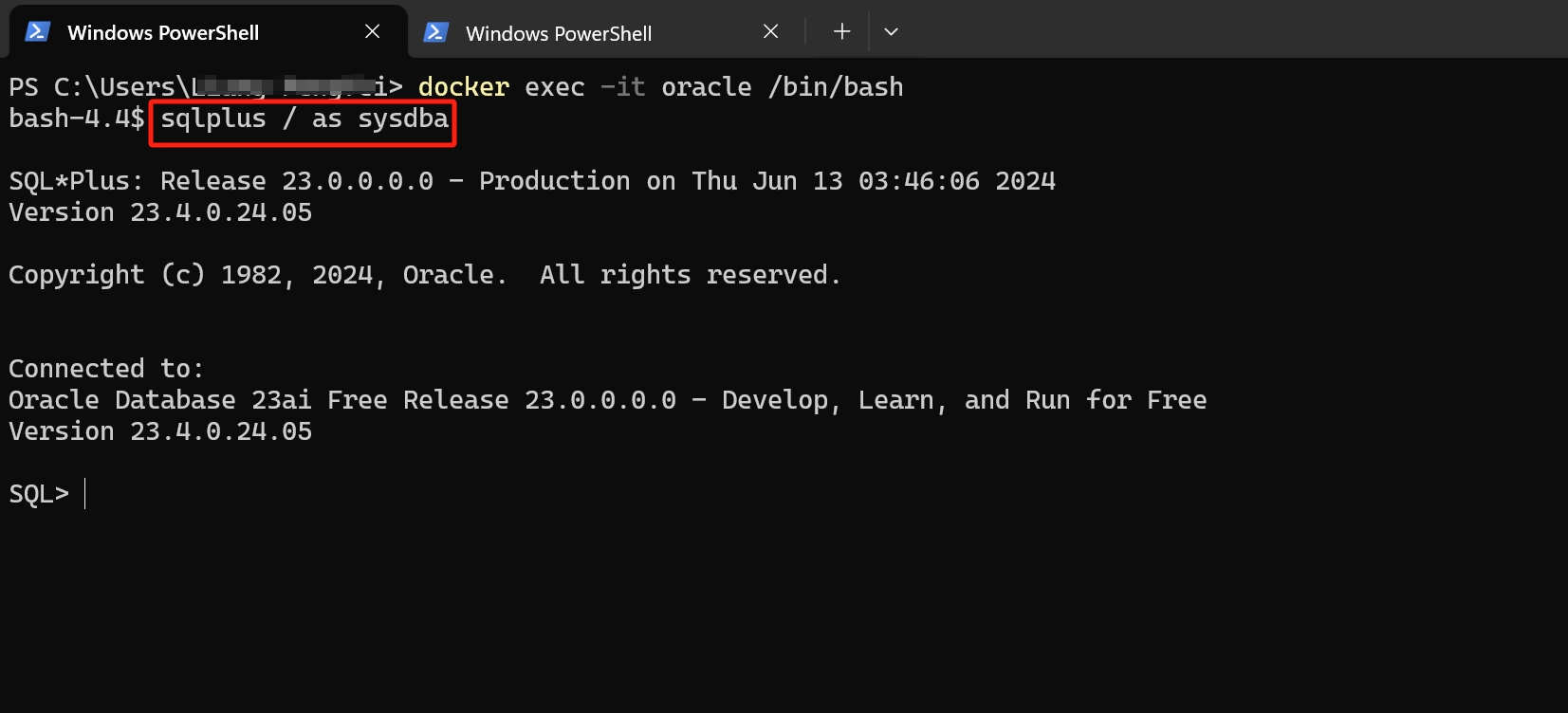使用Docker安装使用oracle23C | 博客